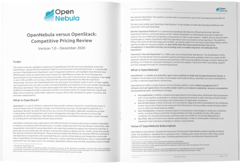 Get OpenStack Pricing Review - OpenNebula – Open Source Cloud & Edge Computing Platform